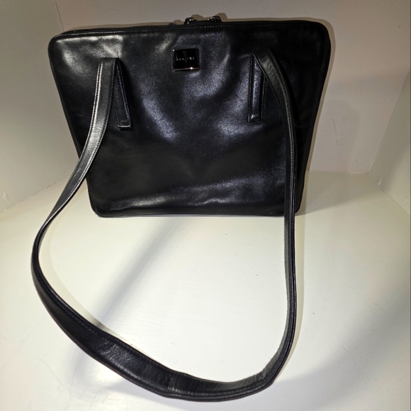 Perlina | Bags | Perlina Soft Black Leather Messenger Tote | Poshmark